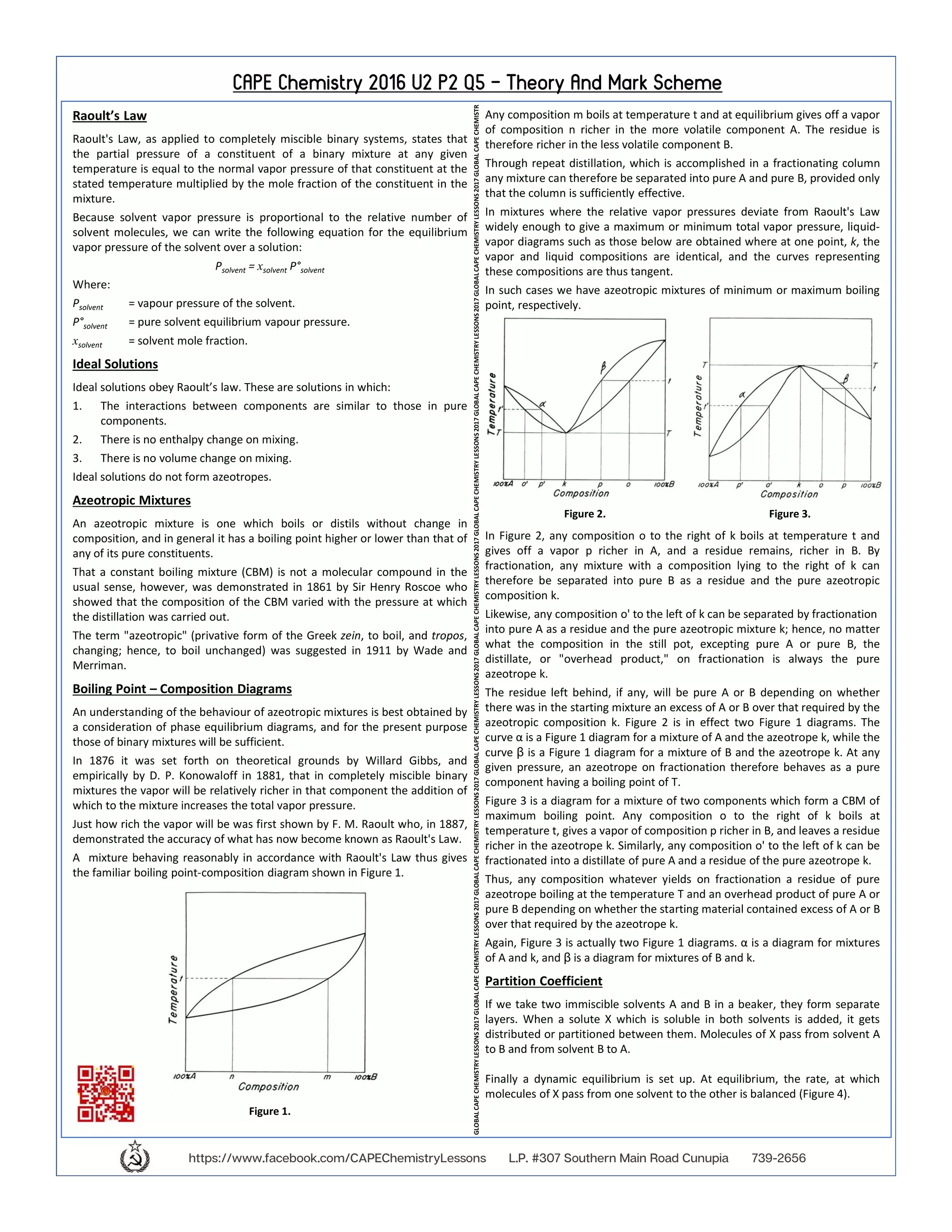 CAPE Chemistry 2016 U2 P2 Q5 Past Paper Answer - Theory And Mark Scheme | PDF
