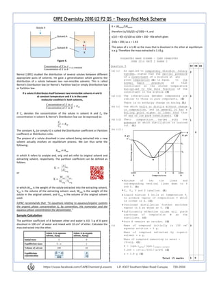 CAPE Chemistry 2016 U2 P2 Q5 Past Paper Answer - Theory And Mark Scheme | PDF