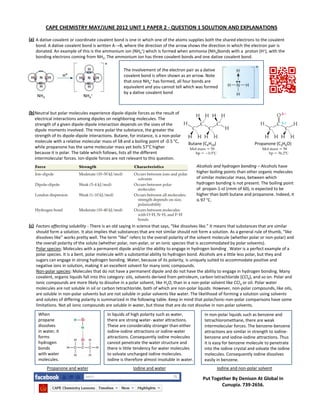 CAPE Chemstry 2012 U1 P2 Q1 Past Paper Answer And Explanations | PDF