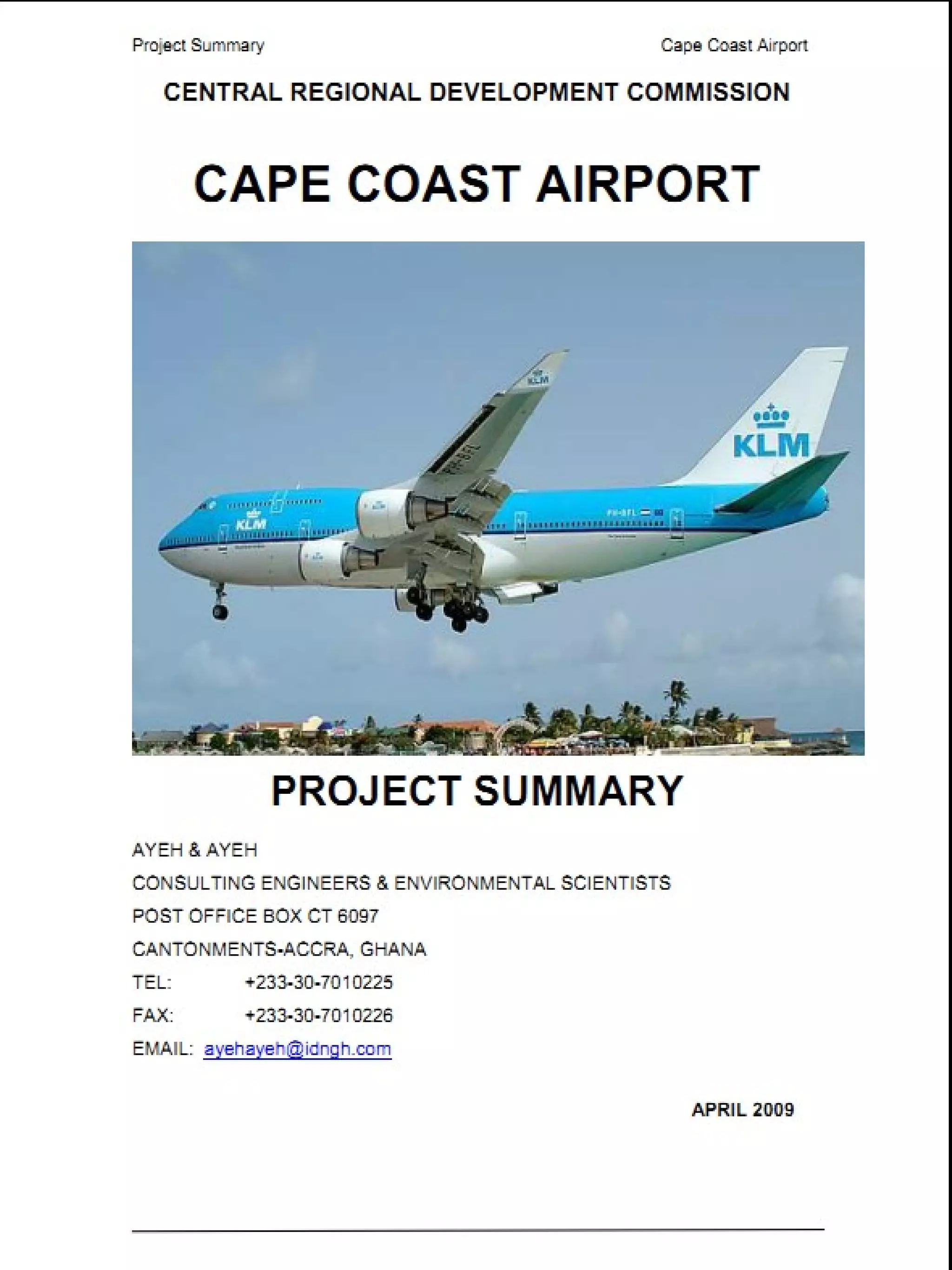 Cape coast Airport project summary | PPT