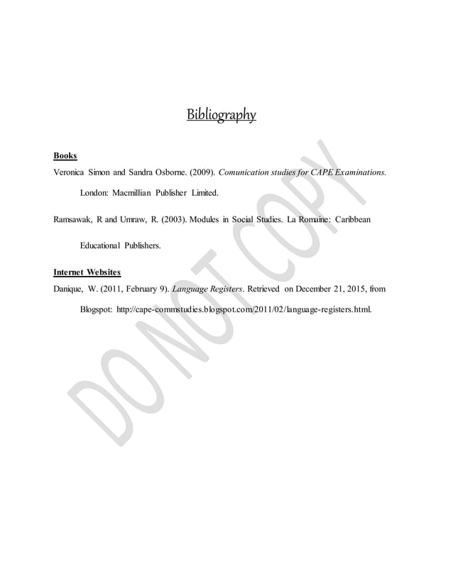 CAPE Communication Studies SBA | DOCX