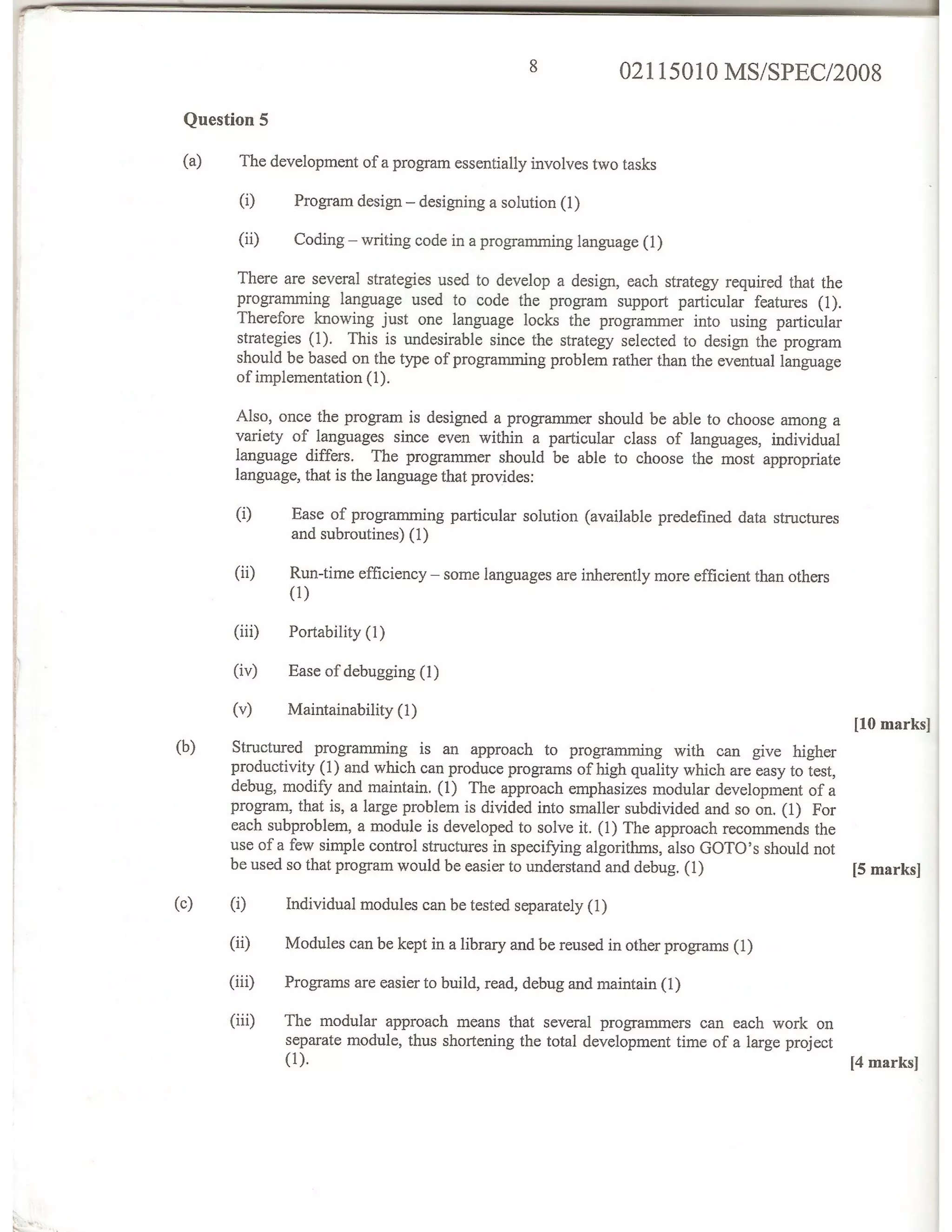 Cape computer science specimen paper 08 | PDF