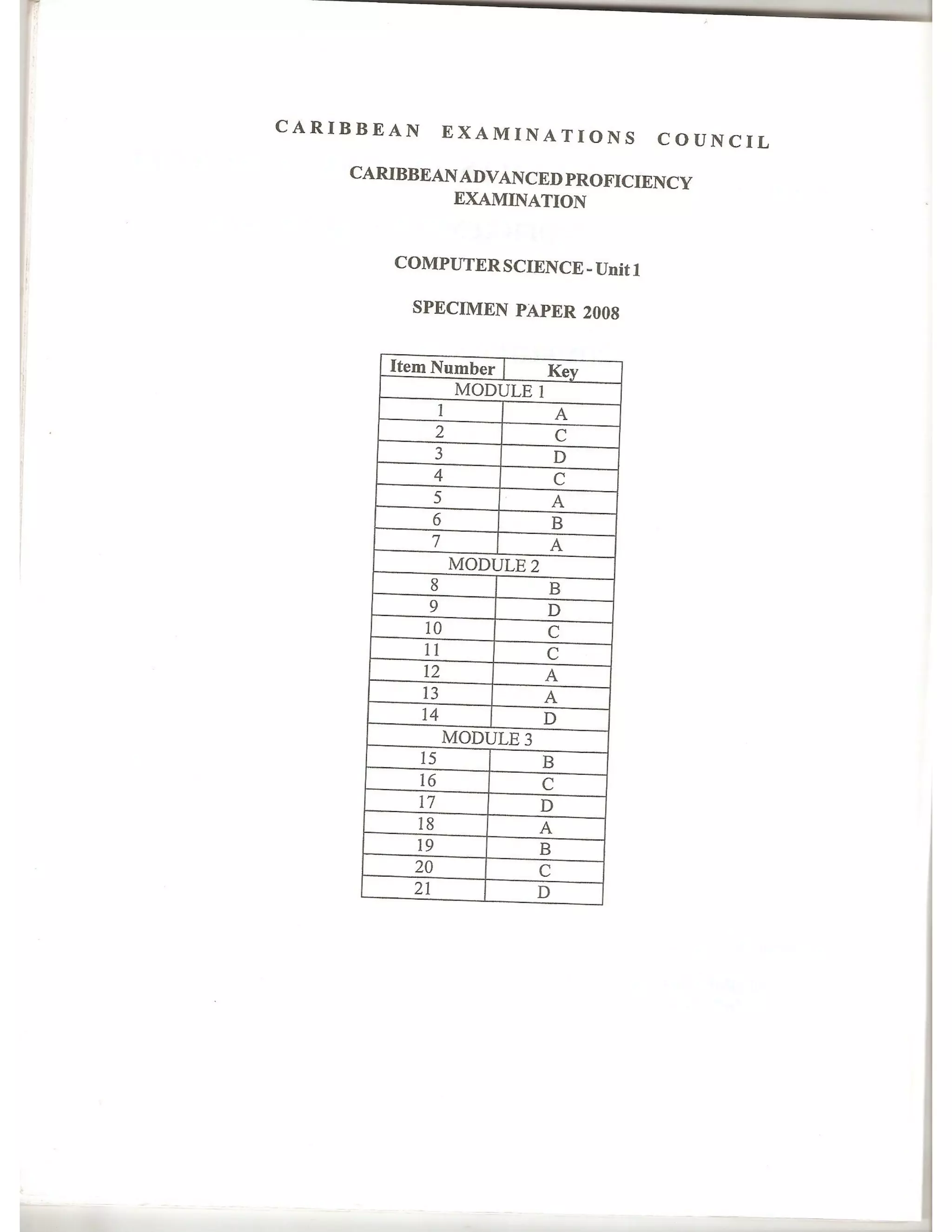 Cape computer science specimen paper 08 | PDF