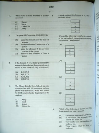 CAPE Computer Science Unit 2 Paper 1 - Batch#1 | PDF