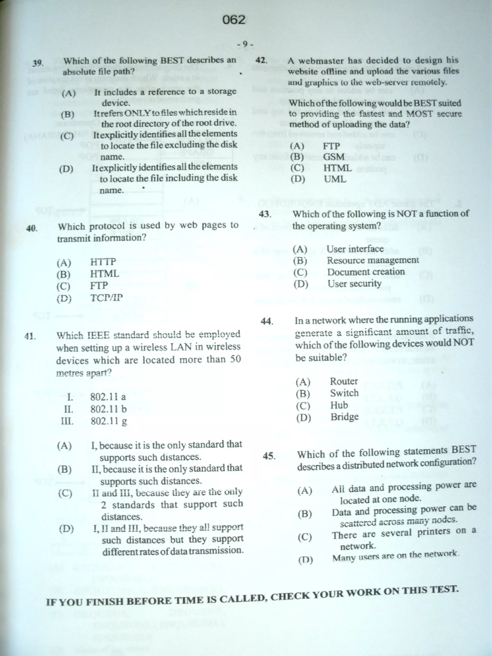 CAPE Computer Science Unit 2 Paper 1 - Batch#3 | PDF