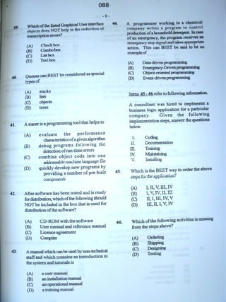 CAPE Computer Science Unit 2 Paper 1 - Batch#6 | PDF