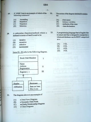 CAPE Computer Science Unit 2 Paper 1 - Batch#6 | PDF