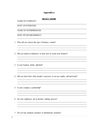 CAPE Entrepreneurship Unit 1 SBA | DOCX
