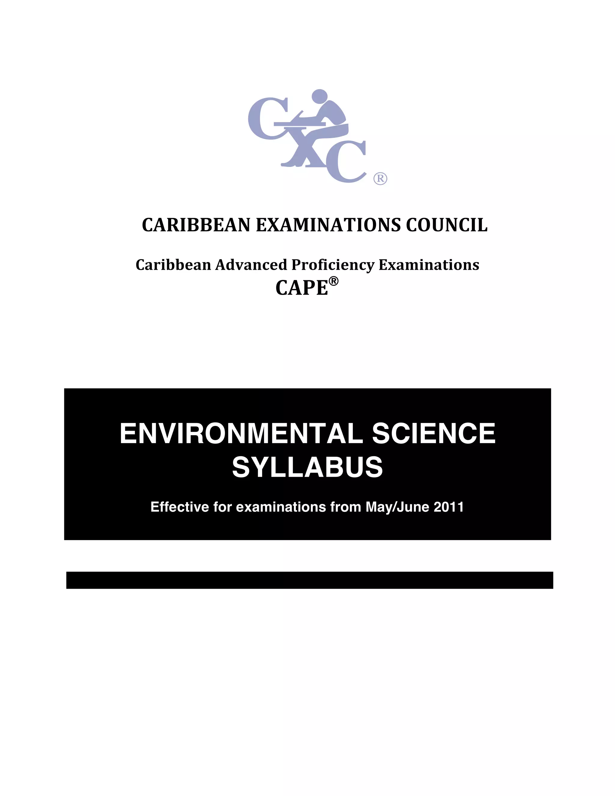 Cape Environmental Science syllabus | PDF | Educational Assessment ...