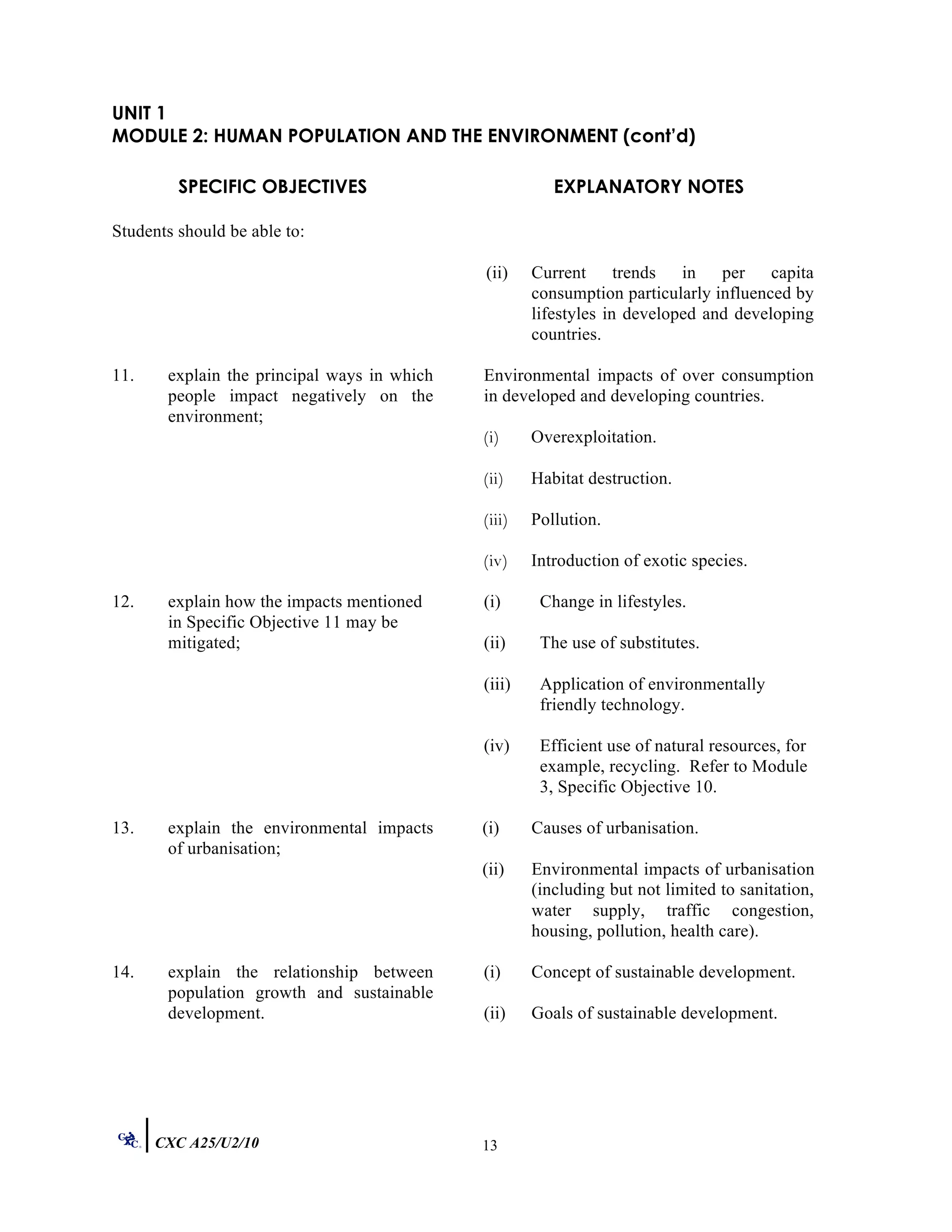 Cape Environmental Science syllabus | PDF