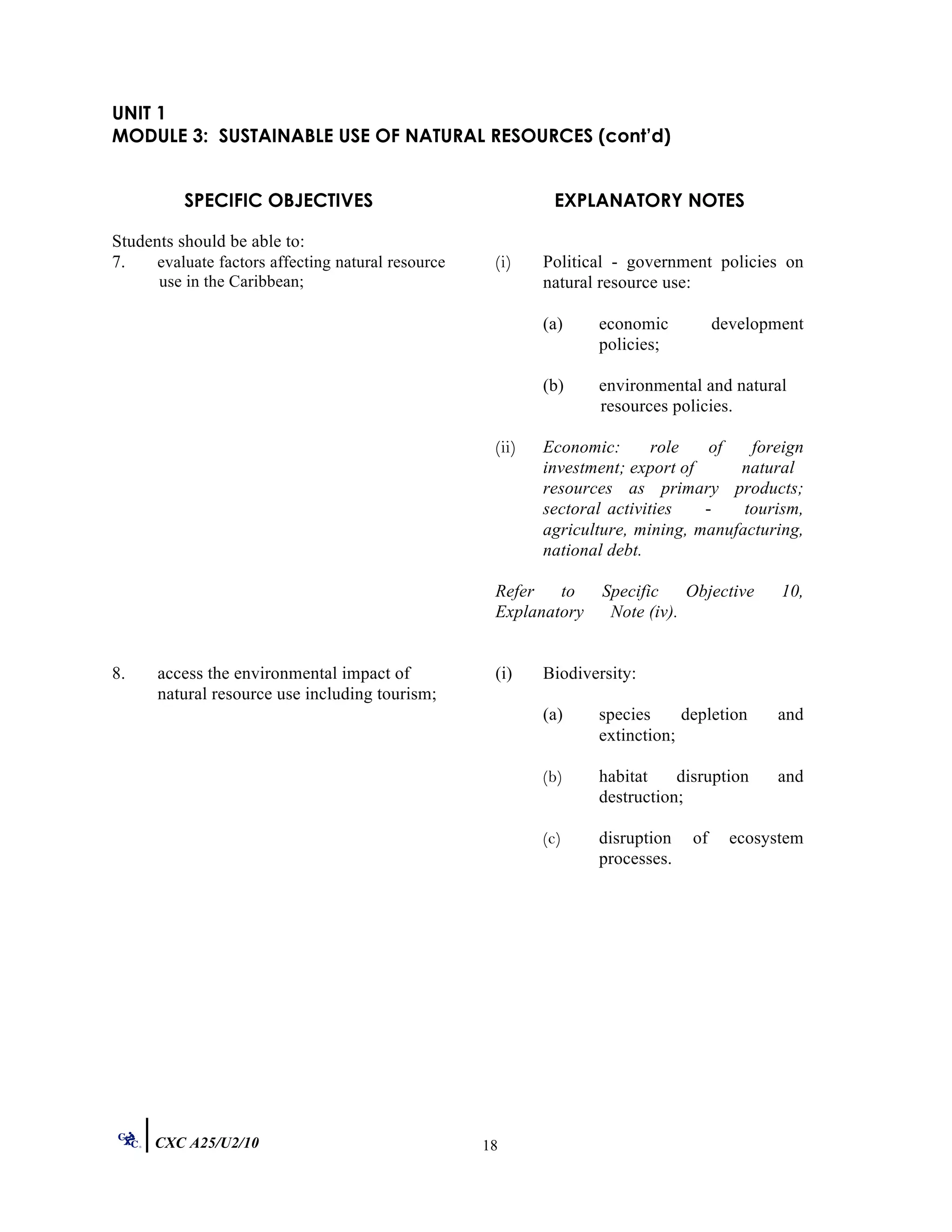 Cape Environmental Science syllabus | PDF | Educational Assessment ...