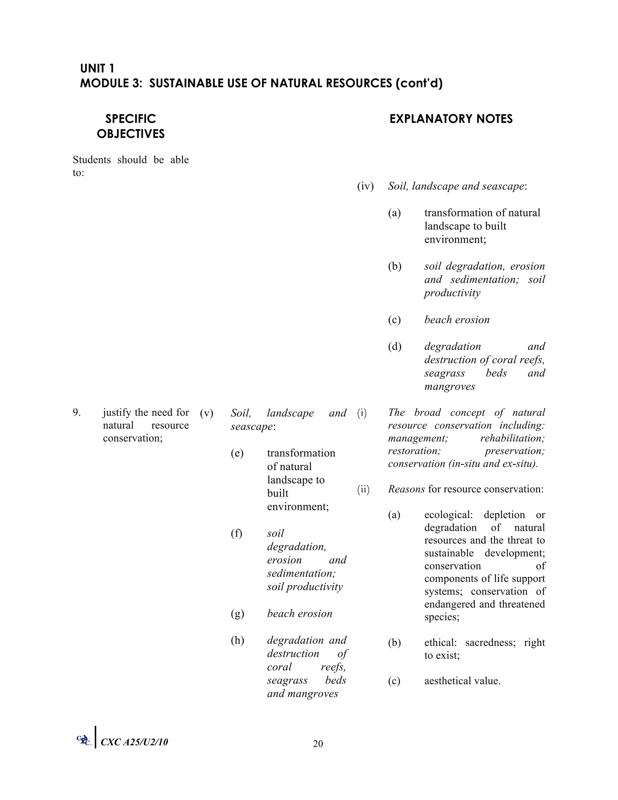Cape Environmental Science syllabus | PDF