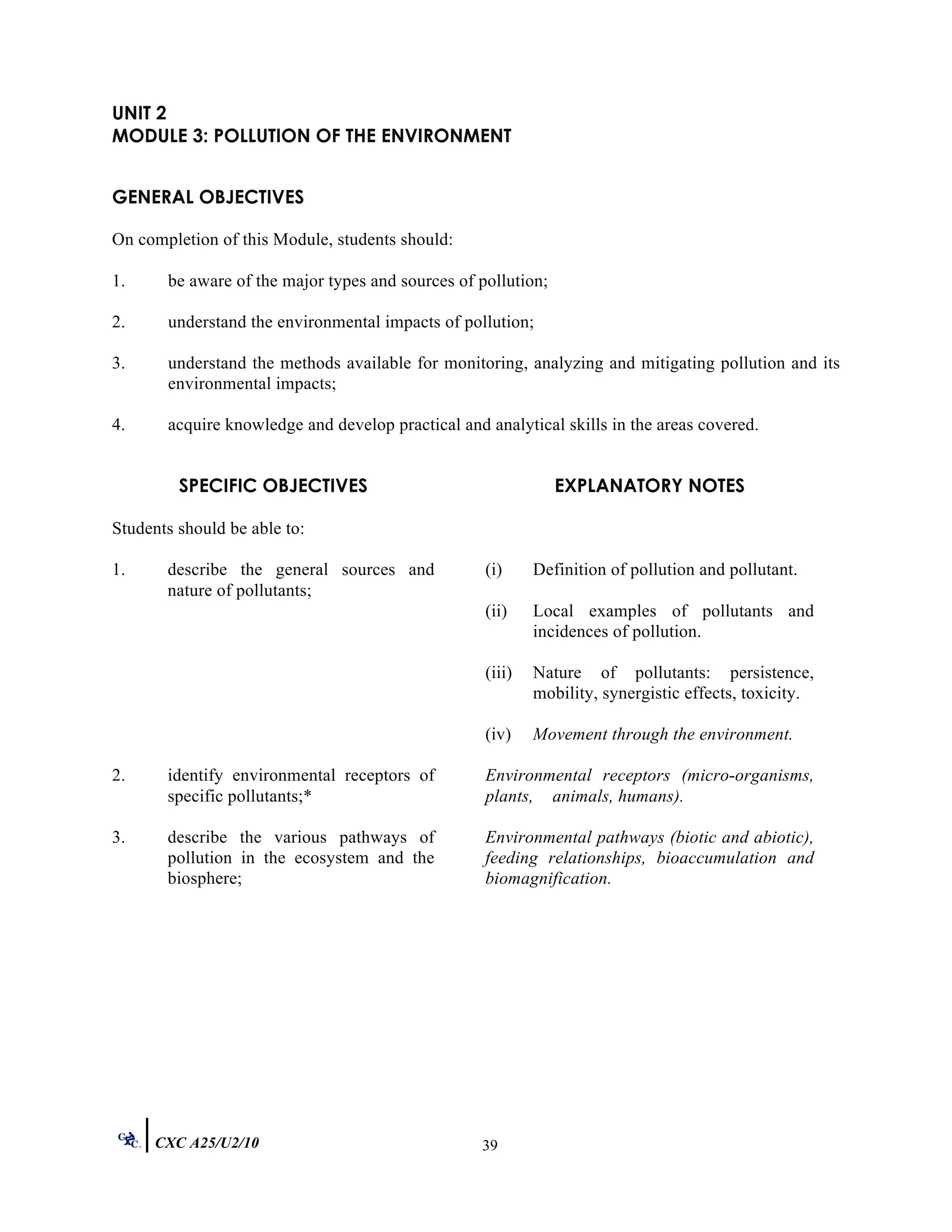 Cape Environmental Science syllabus | PDF