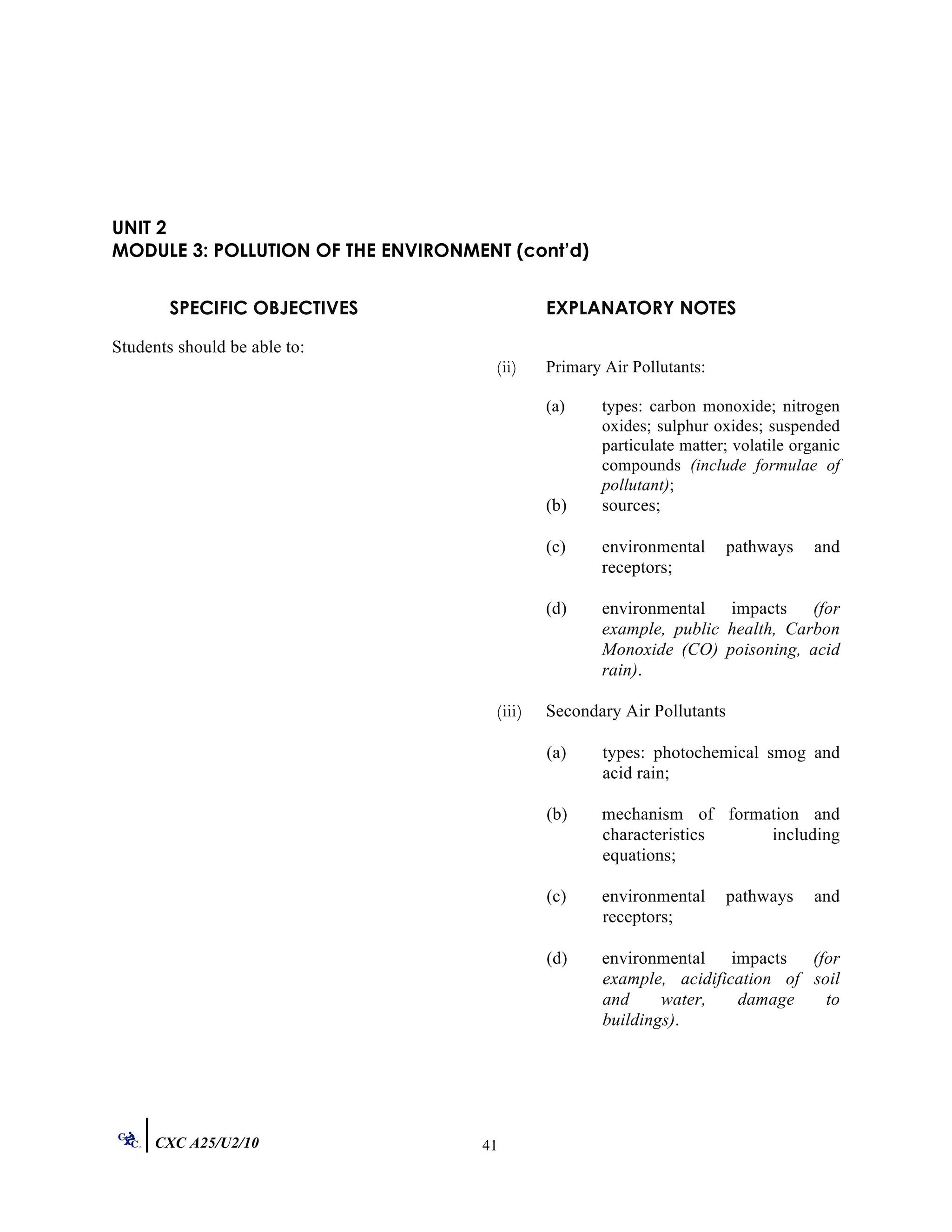 Cape Environmental Science syllabus | PDF