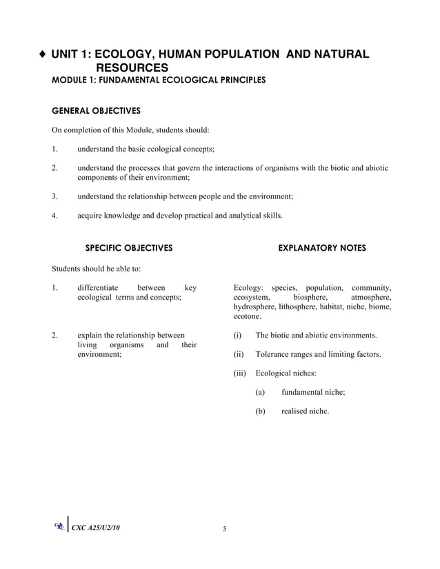 Cape Environmental Science syllabus | PDF | Educational Assessment ...