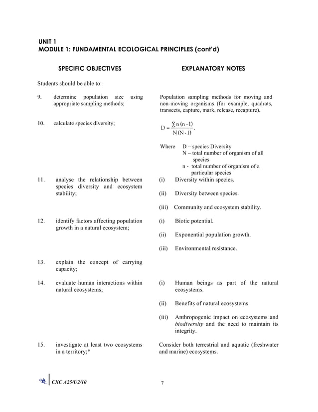 Cape Environmental Science syllabus | PDF | Educational Assessment ...