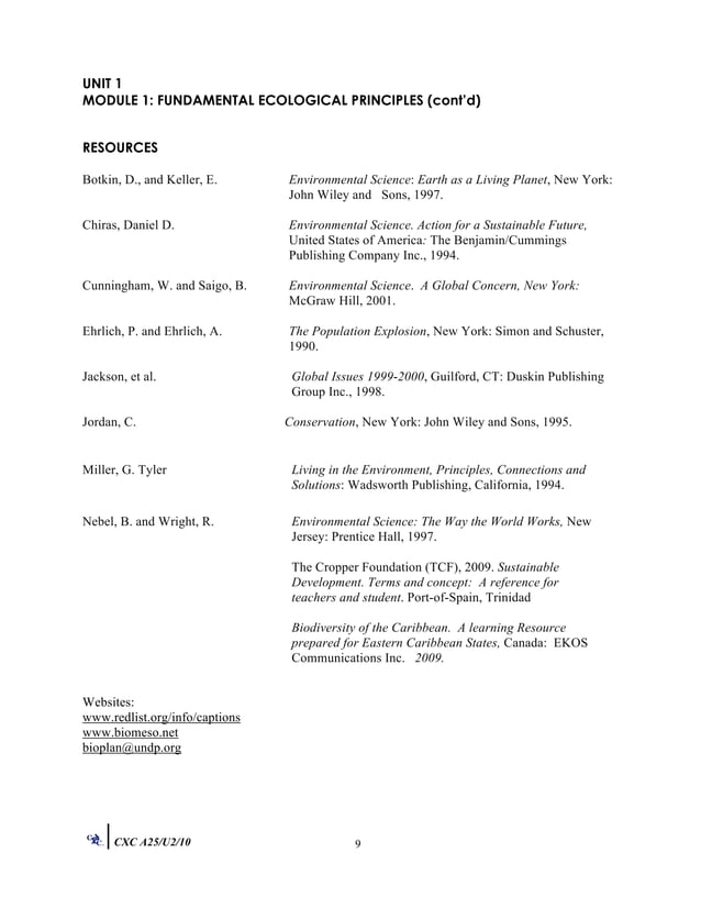 Cape Environmental Science syllabus | PDF | Educational Assessment ...