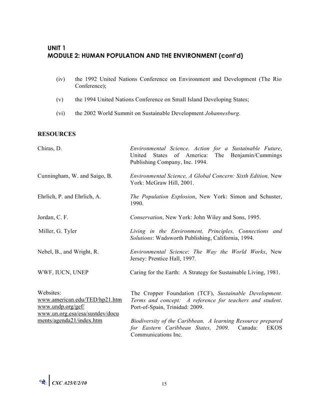 Cape Environmental Science syllabus | PDF | Educational Assessment ...