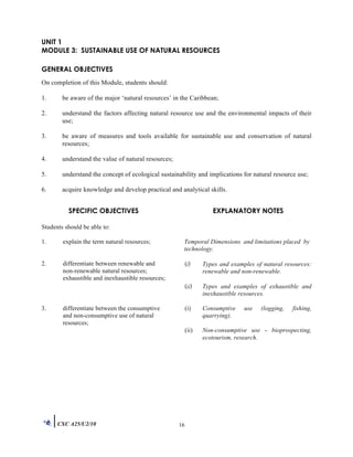 Cape Environmental Science syllabus | PDF