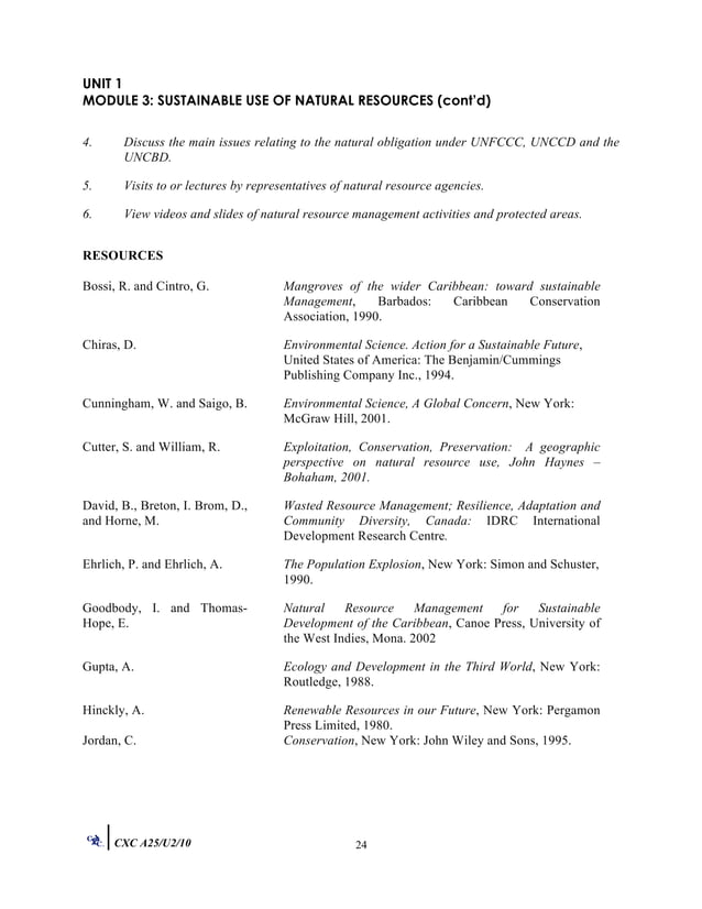 Cape Environmental Science syllabus | PDF | Educational Assessment ...
