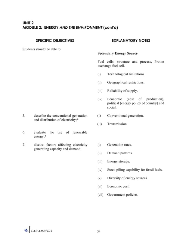 Cape Environmental Science syllabus | PDF | Educational Assessment ...