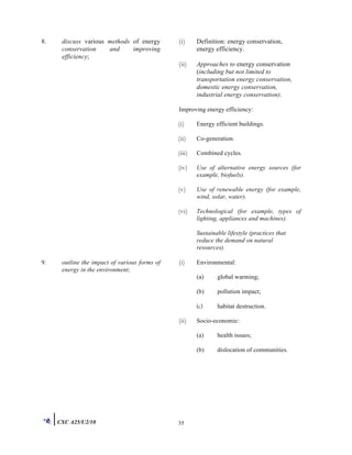 Cape Environmental Science syllabus | PDF
