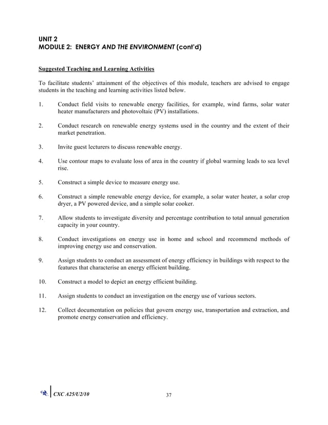 Cape Environmental Science syllabus | PDF