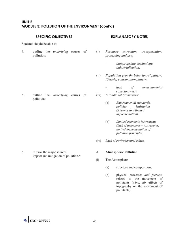 Cape Environmental Science syllabus | PDF | Educational Assessment ...
