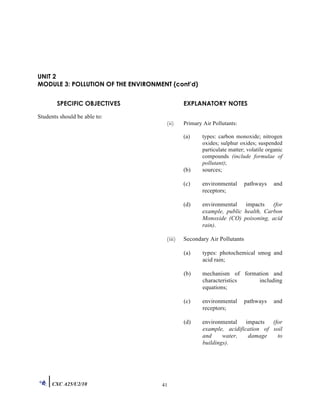 Cape Environmental Science syllabus | PDF