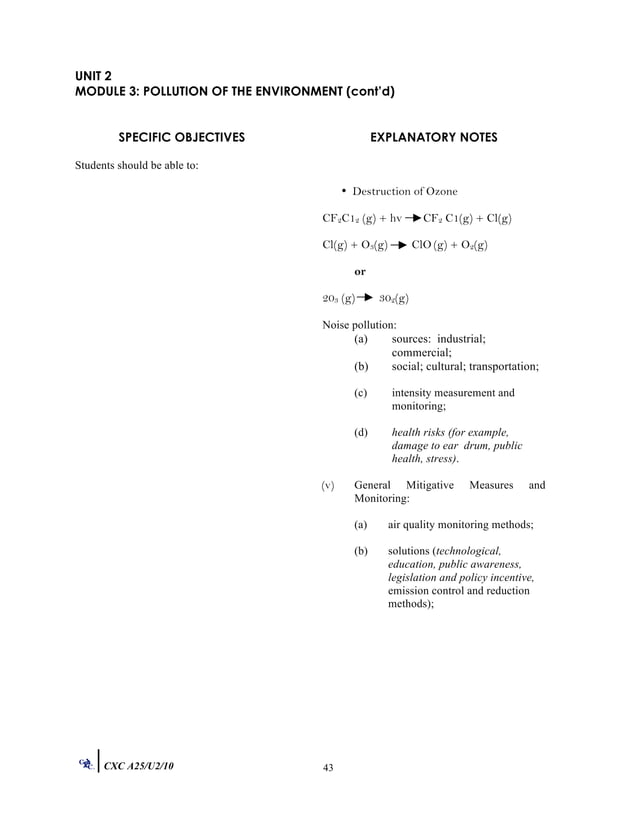 Cape Environmental Science syllabus | PDF | Educational Assessment ...