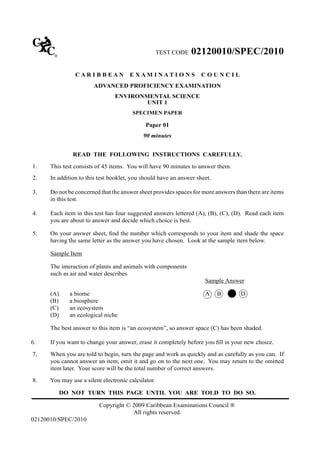 Cape Environmental Science syllabus | PDF