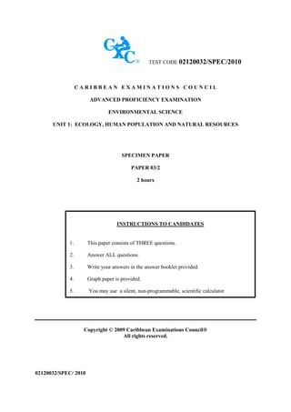 Cape Environmental Science syllabus | PDF
