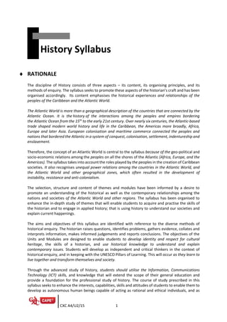 CAPE® History Syllabus, Specimen Paper, Mark Scheme and Subject Reports.pdf
