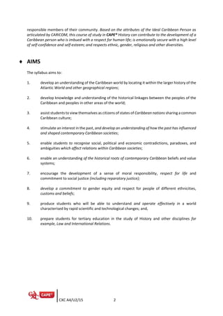 CAPE® History Syllabus, Specimen Paper, Mark Scheme and Subject Reports.pdf