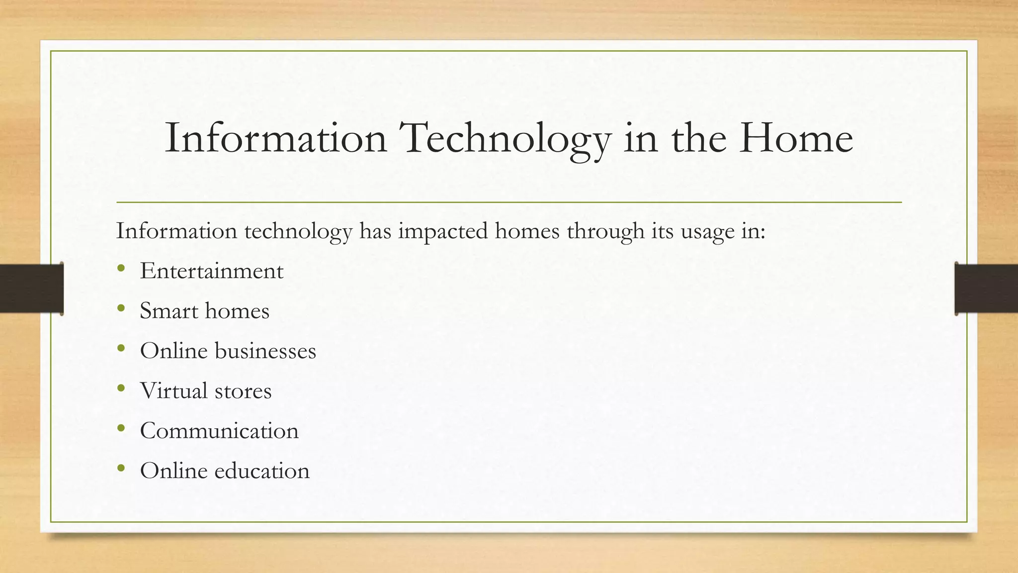 The impact of information technology on society | PPTX