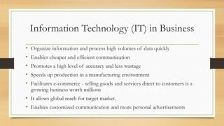 The impact of information technology on society | PPTX