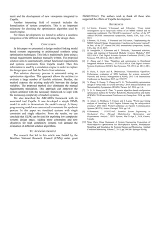 Capella Based System Engineering Modelling and Multi-Objective ...