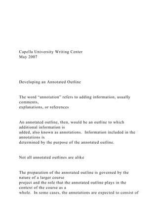 Capella University Writing Center May 2007 Dev.docx | Science
