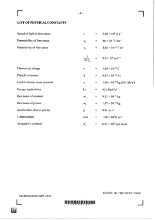 CAPE Physics 2023 U2 P2.pdf