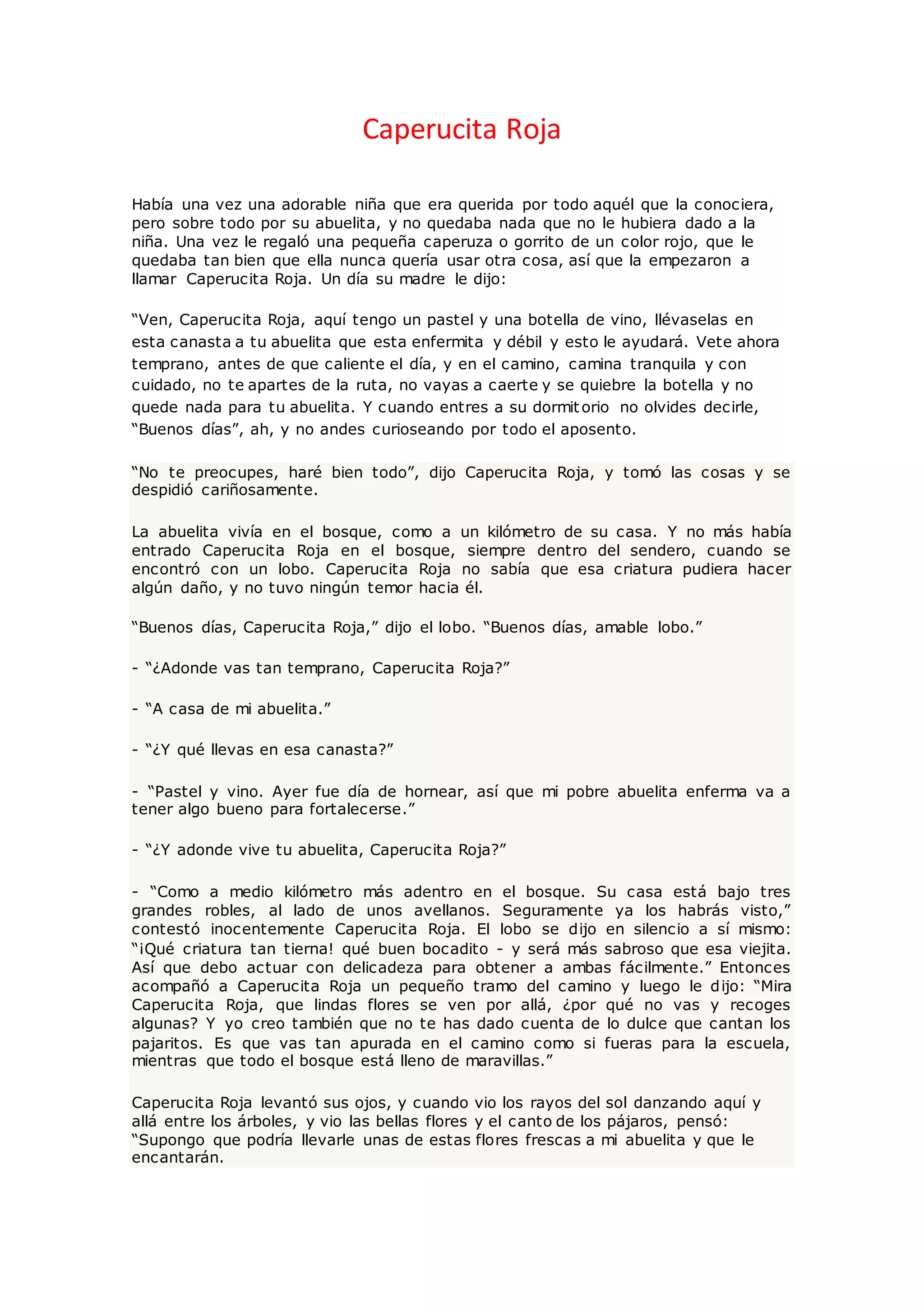 Caperucita roja | DOCX
