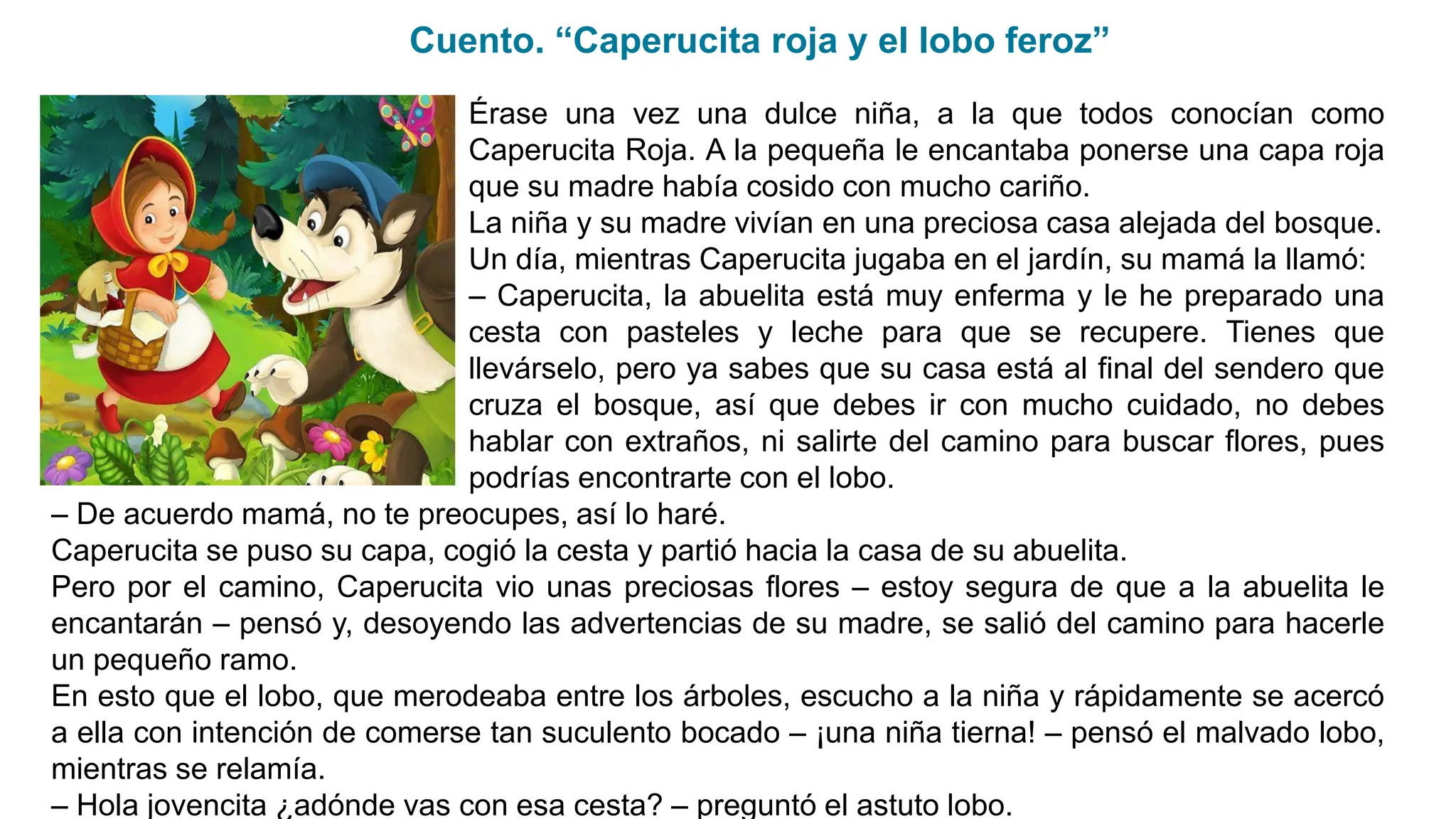 Cuento Original De Caperucita Roja