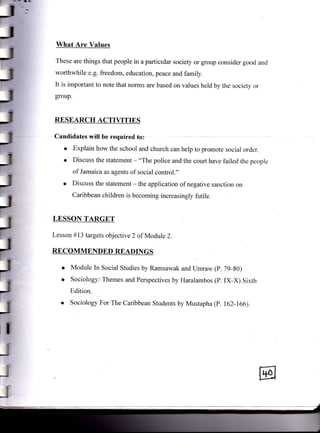 Cape Sociology Unit 2 Study Guide | PDF