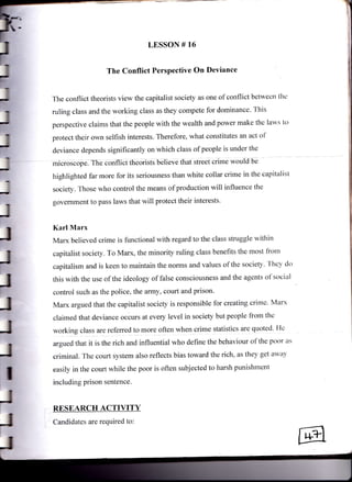 Cape Sociology Unit 2 Study Guide | PDF