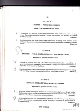 Cape Sociology Unit 2 Study Guide | PDF