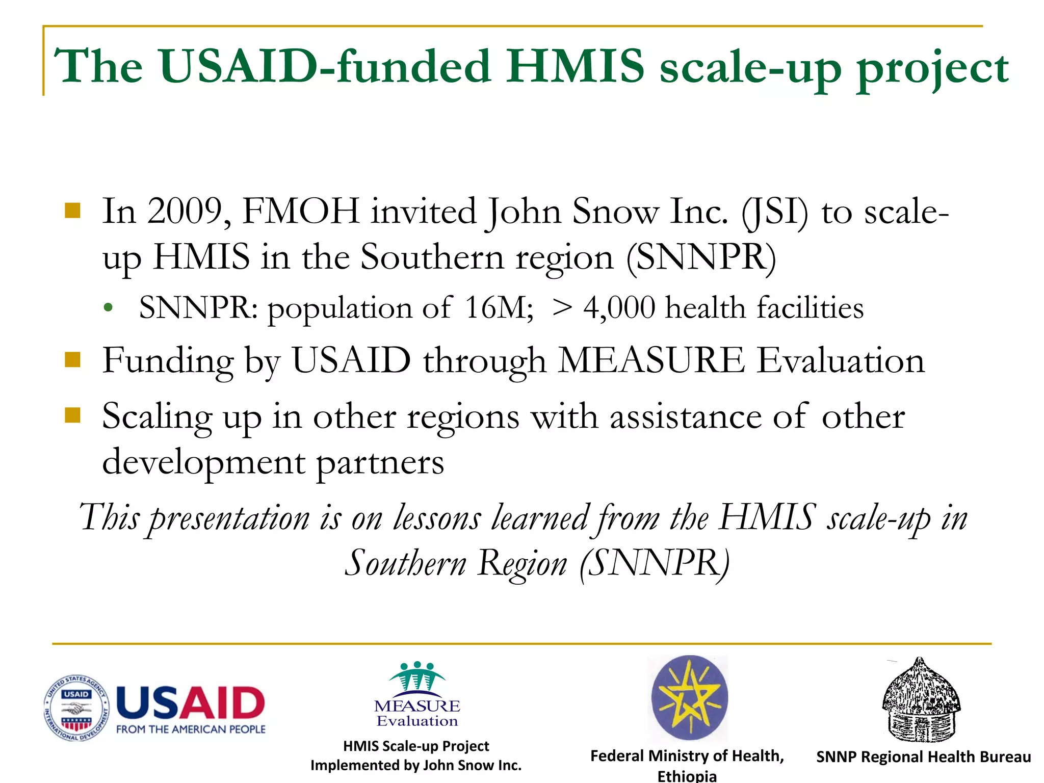 From Pilot to Scaling-up: Lessons learned from HMIS scale-up in ...