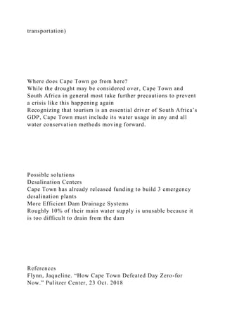 Cape Town Water Crisis and the Efficient Use of Scarce Water B.docx