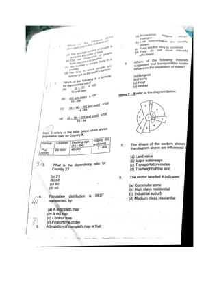 Practice multiple choice past paper for CAPE UNIT 1 Geography-2010 | PDF