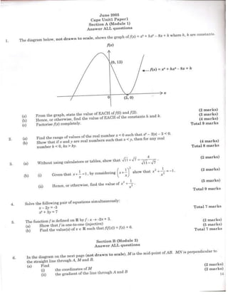 Cape pure math unit 1 past papers | DOCX