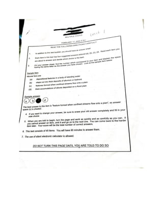 Practice multiple choice past paper for CAPE UNIT 1 Geography | PDF