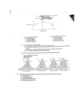 Practice multiple choice past paper for CAPE UNIT 1 Geography | PDF
